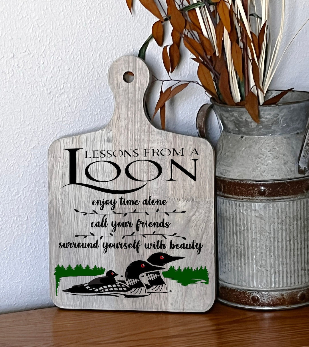 Loon Sign: Minnesota Cabin Decor, Hand-stained Wood Plaque - Etsy