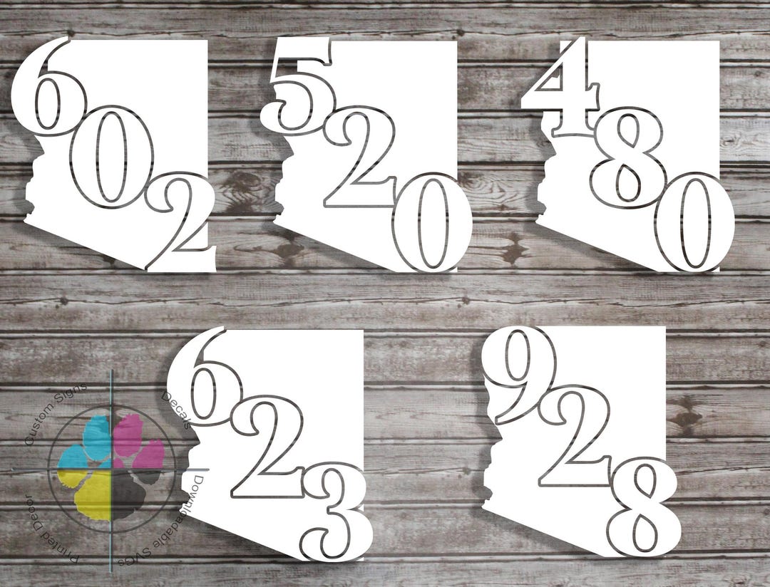 Arizona Area Code Decal: 480, 520, 602, 623, 928 - Home State Pride - Etsy