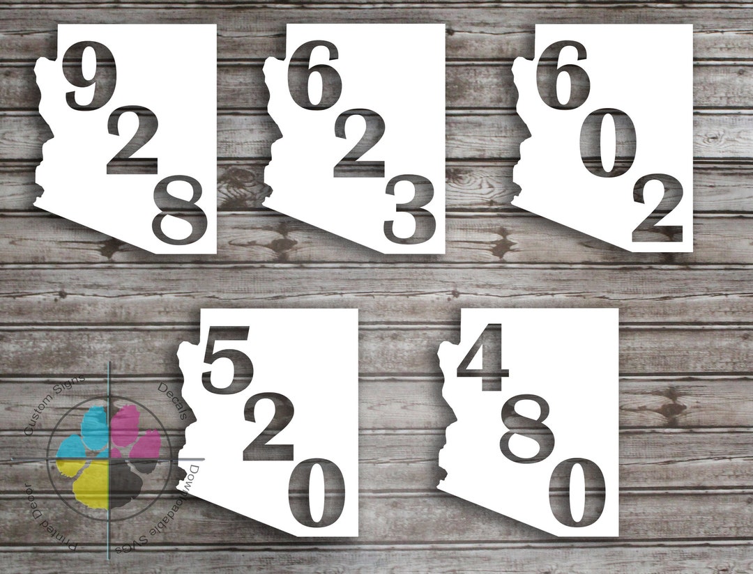 Arizona Area Code Decal; Arizona Decal; 480 Sticker; 520 Sticker; 602 ...
