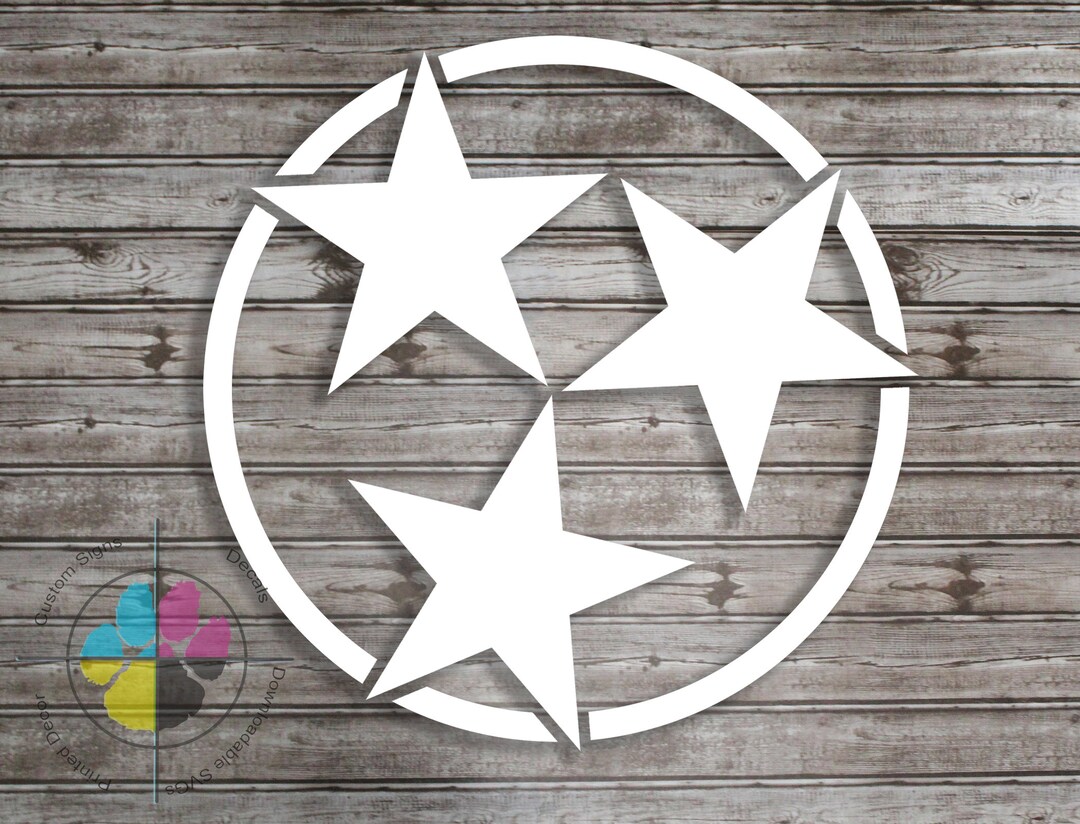 Tennessee Symbol Decal; TN Logo Sticker; Tennessee Stars Bumper Sticker ...