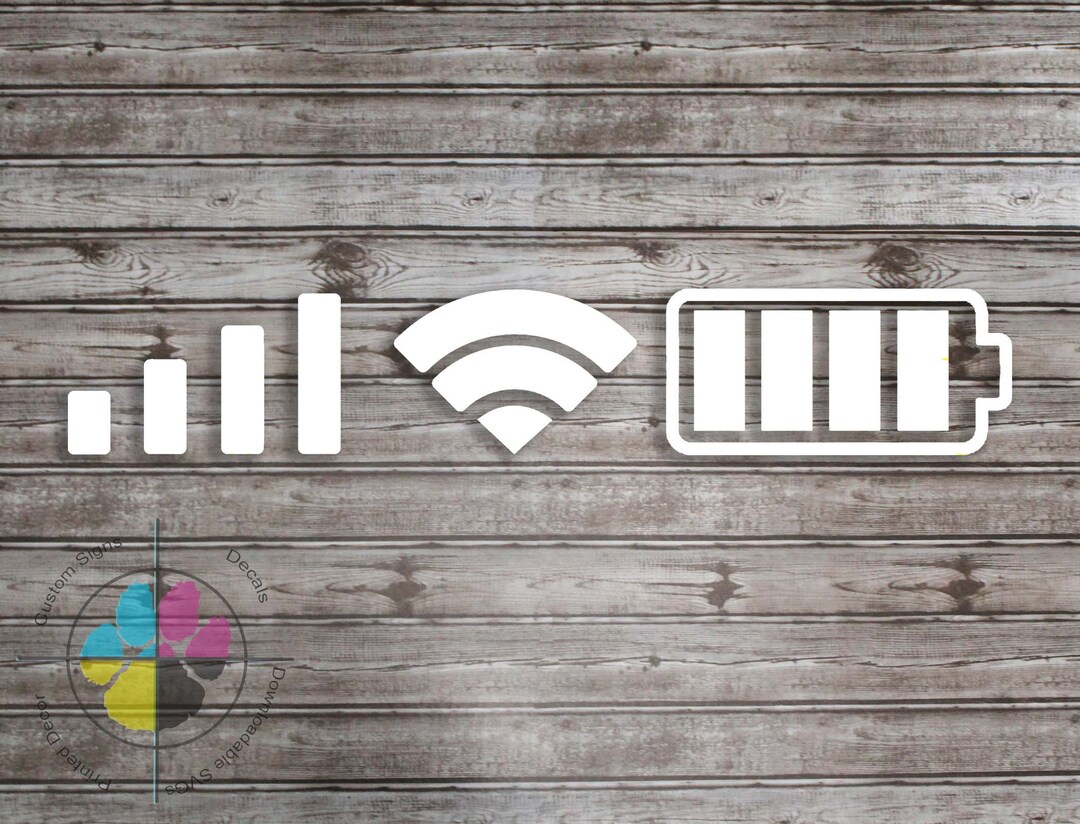 Cell Phone Symbol Decal Set: Signal, Wifi, Battery Stickers - Etsy ...