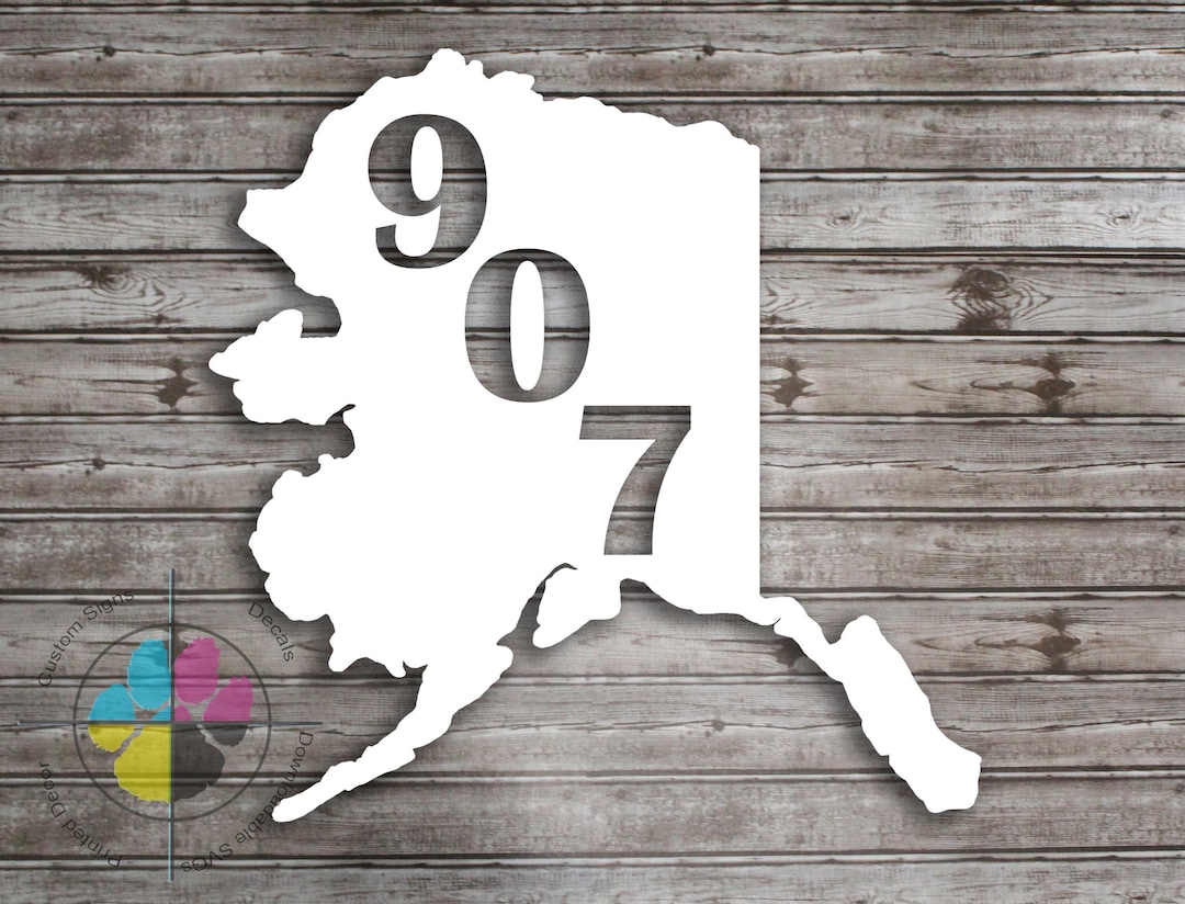 Alaska Area Code Decal; Alaska Decal; 907 Sticker; 907 Area Code ...