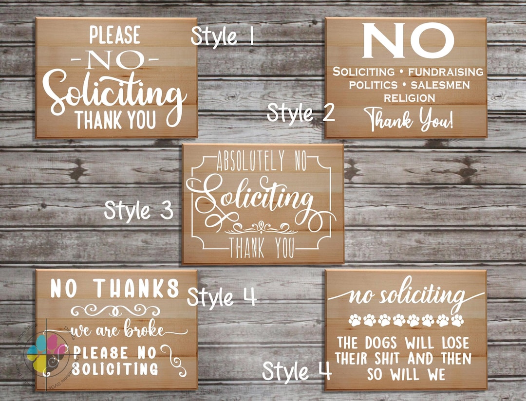 No Soliciting Sign; Large Sign; No Solicitation Wood Sign; Handpainted ...