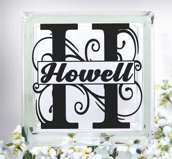 Wedding Split Monogram Diy Glass Block Decal Vinyl Lettering