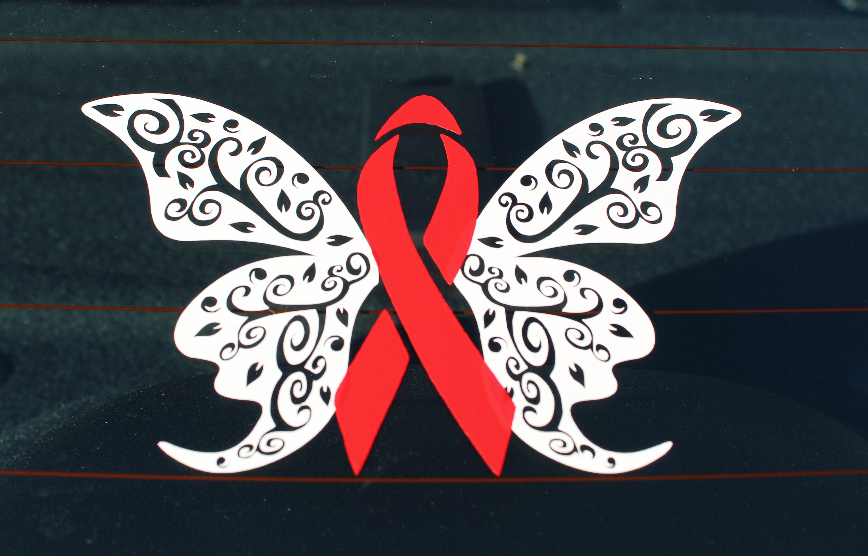 Awareness Ribbon Decal Butterfly Awareness Decal Window | Etsy