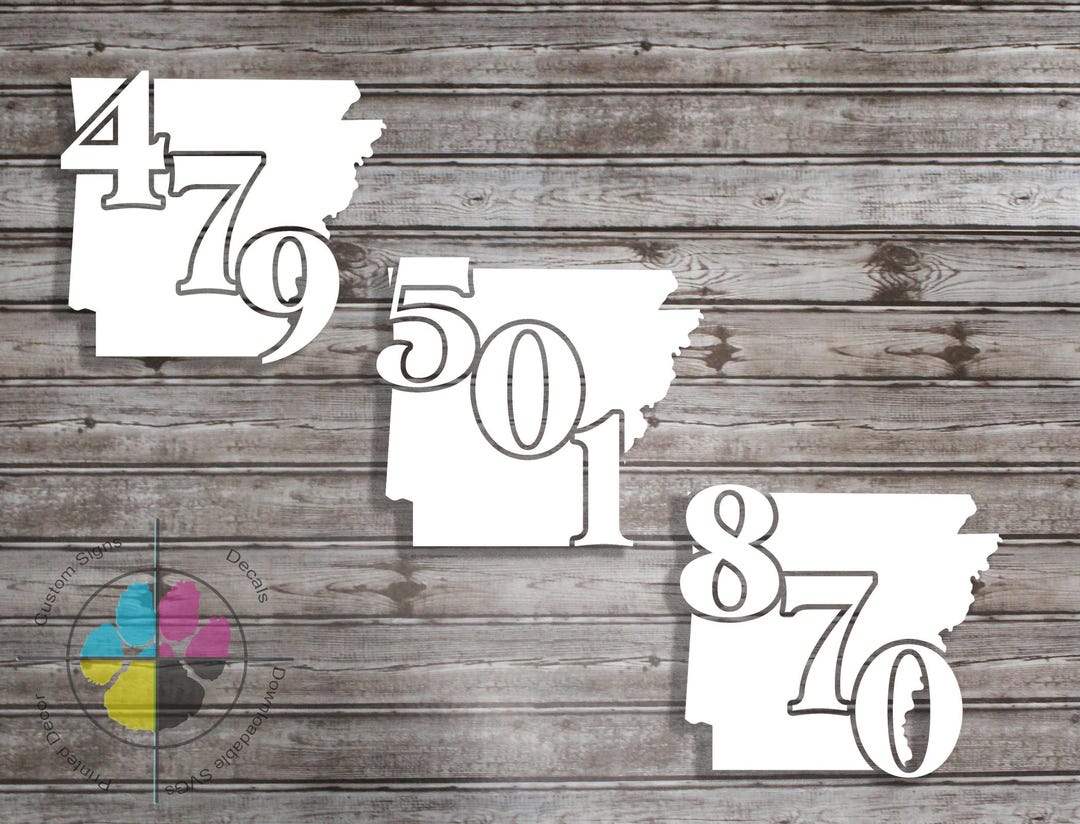 Arkansas Area Code Decal: 501, 479, 870 - 4" Sticker - Etsy