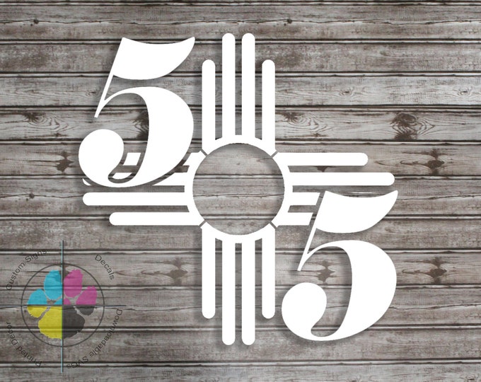 Area Code 505 Decal Zia Decal New Mexico Sticker 505 Bumper Sticker ...