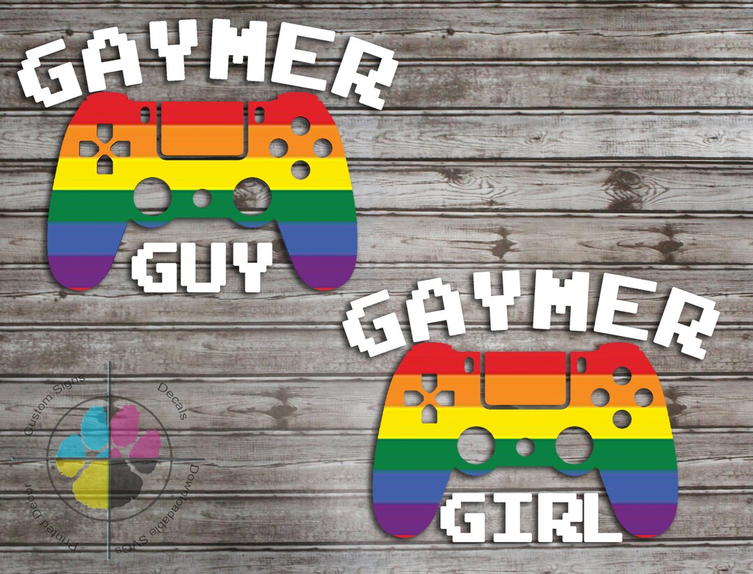 Gaymer Girl Decal Gaymer Guy Decal Gamer Girl Bumper Sticker Gamer Guy ...
