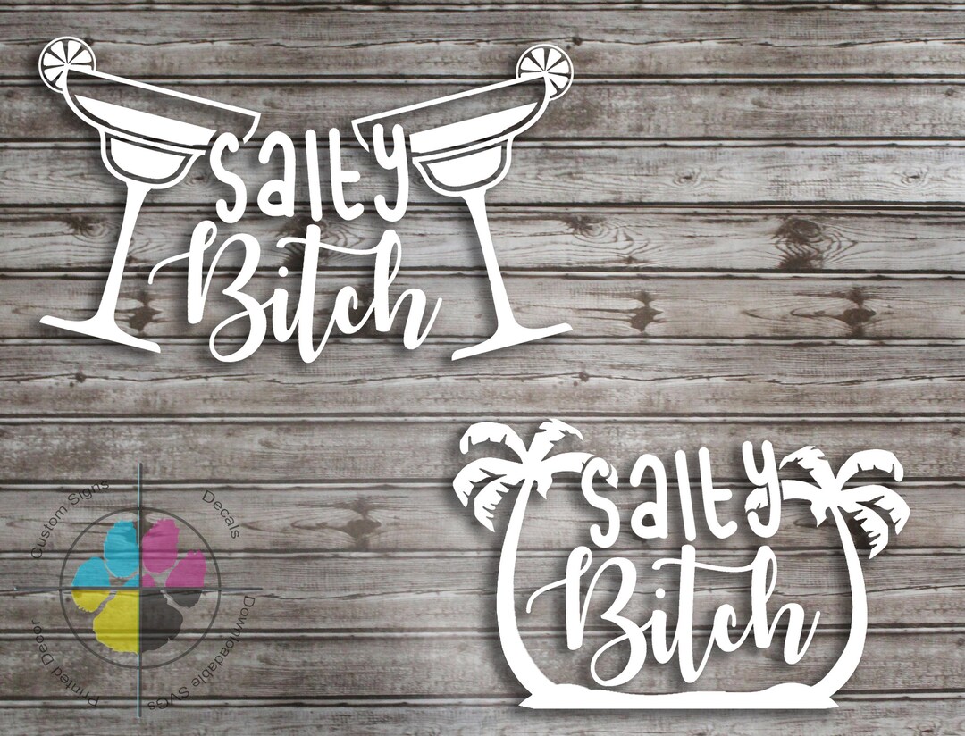 Salty Bitch Decal | Beach Bumper Sticker, Car Decal - Etsy