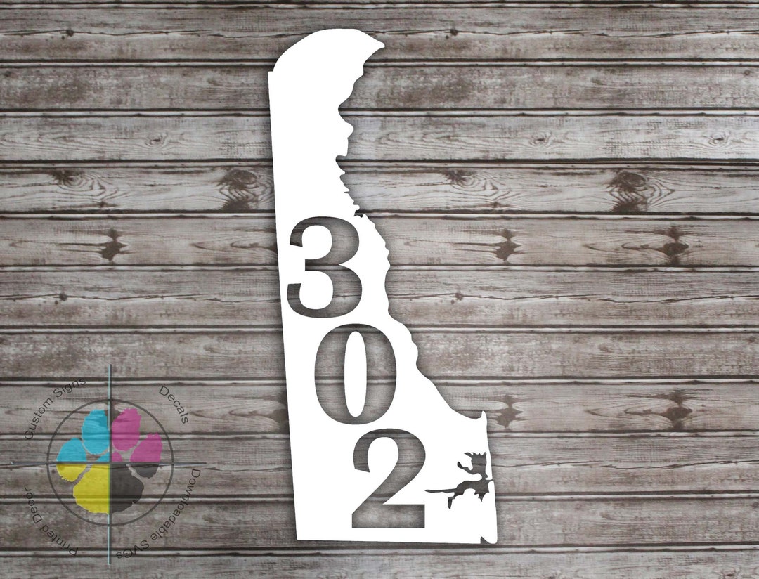 Delaware Area Code Decal; Delaware Decal; 302 Sticker - Etsy