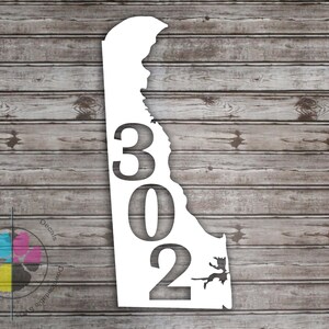 Delaware Area Code Decal; Delaware Decal; 302 Sticker - Etsy
