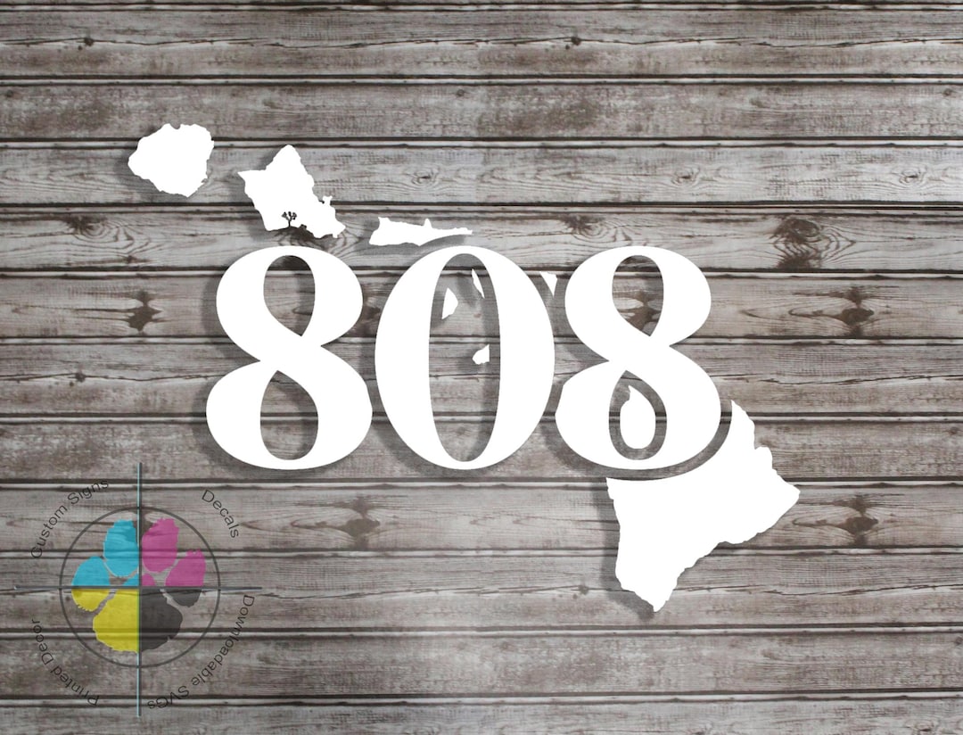 Hawaii 808 Area Code Decal - 4" Sticker - Etsy