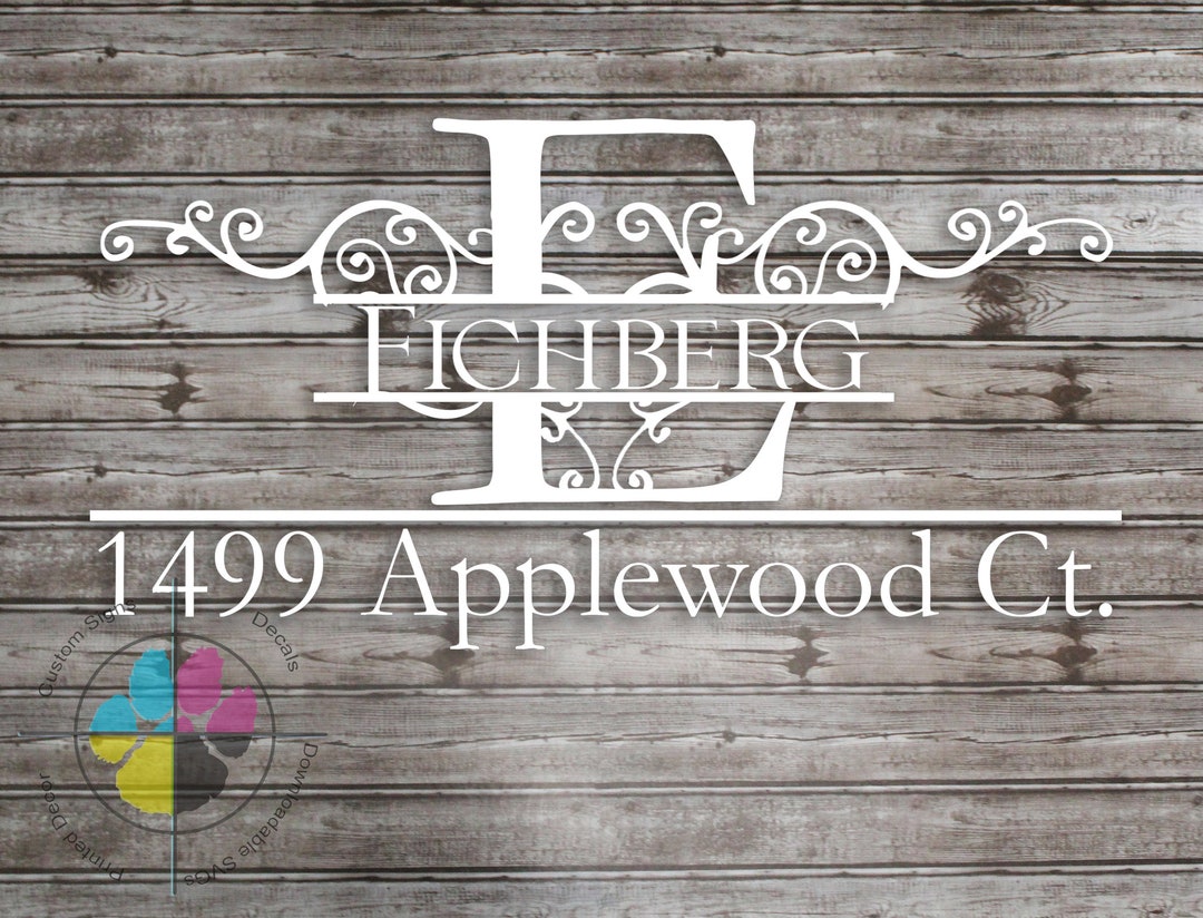 Monogrammed Mailbox Decal: Flourished Last Name & Address Sticker - Etsy