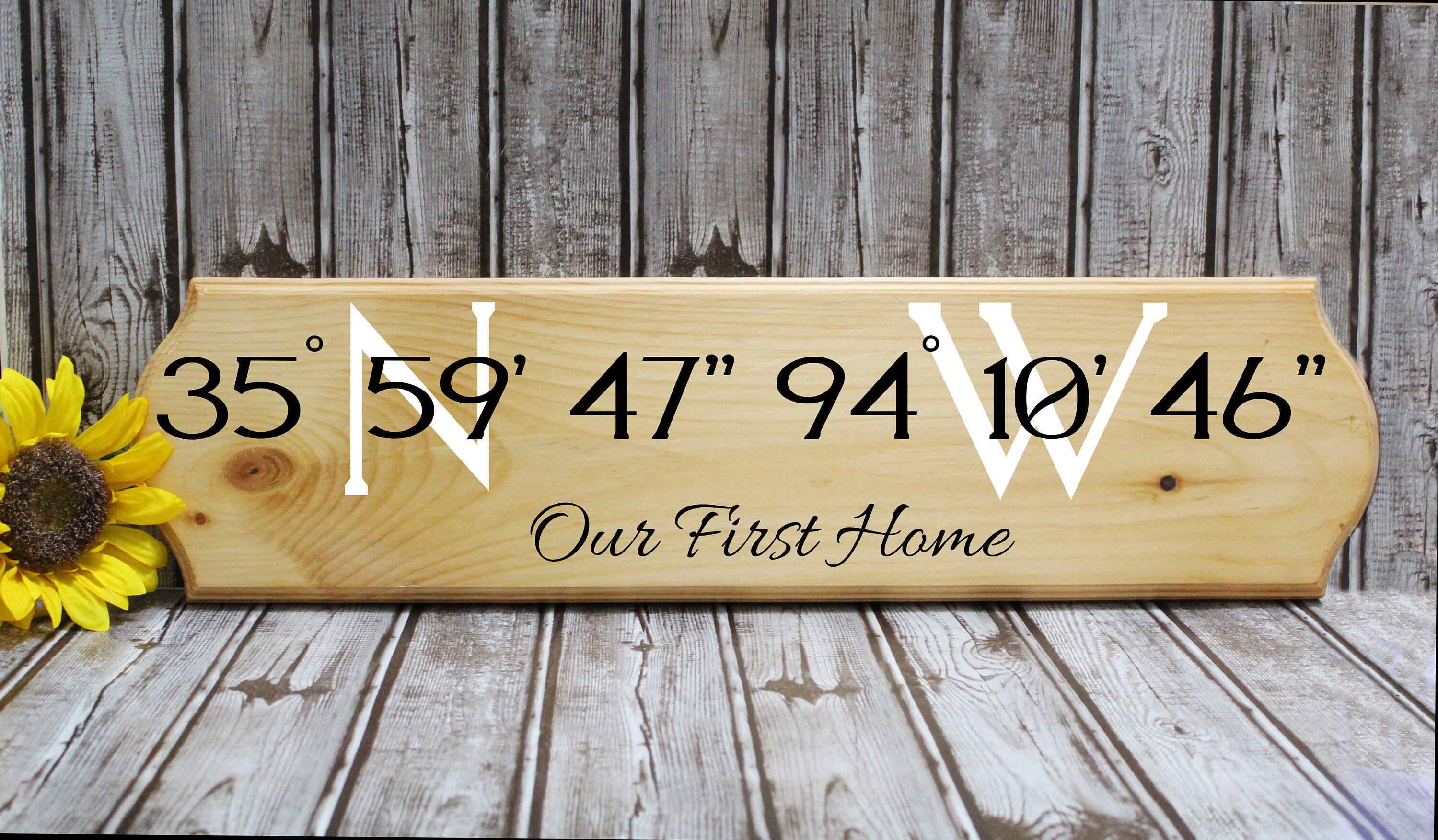Handpainited Coordinates Sign Coordinates Sign Personalized - Etsy