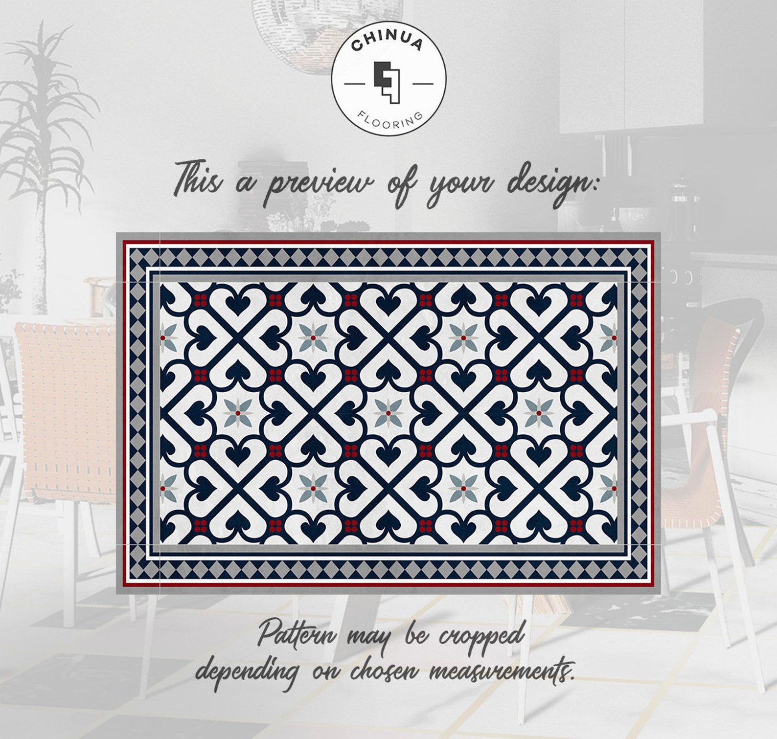 Noble Leaf Vinyl PVC Mat Comfort Mat Splanish Style | Etsy