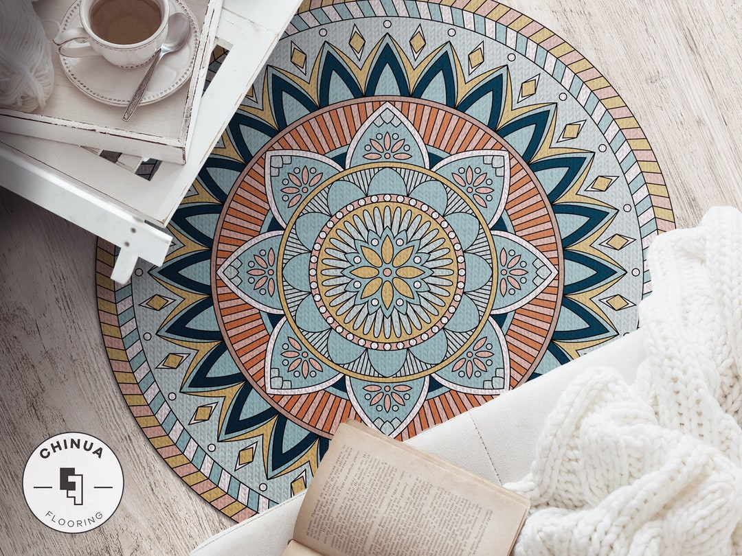 Binding Flower #5M Vinyl Floor Mat, Vinyl Rug, Vinyl Mat, Oriental ...