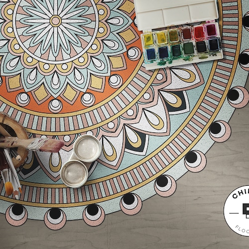 Round Circle 3M Vinyl Floor Mat Vinyl Rug Vinyl Mat - Etsy