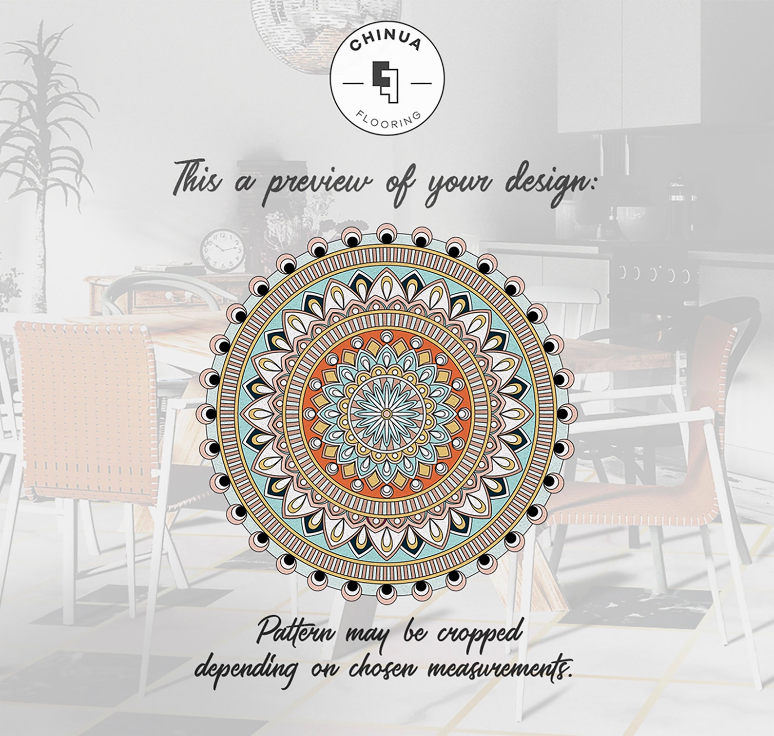 Round Circle 3M Vinyl Floor Mat Vinyl Rug Vinyl Mat - Etsy