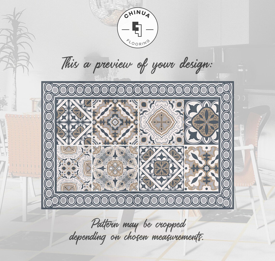 Cremme Bella Vinyl PVC Mat Linoleum Rug Living Room Rug - Etsy