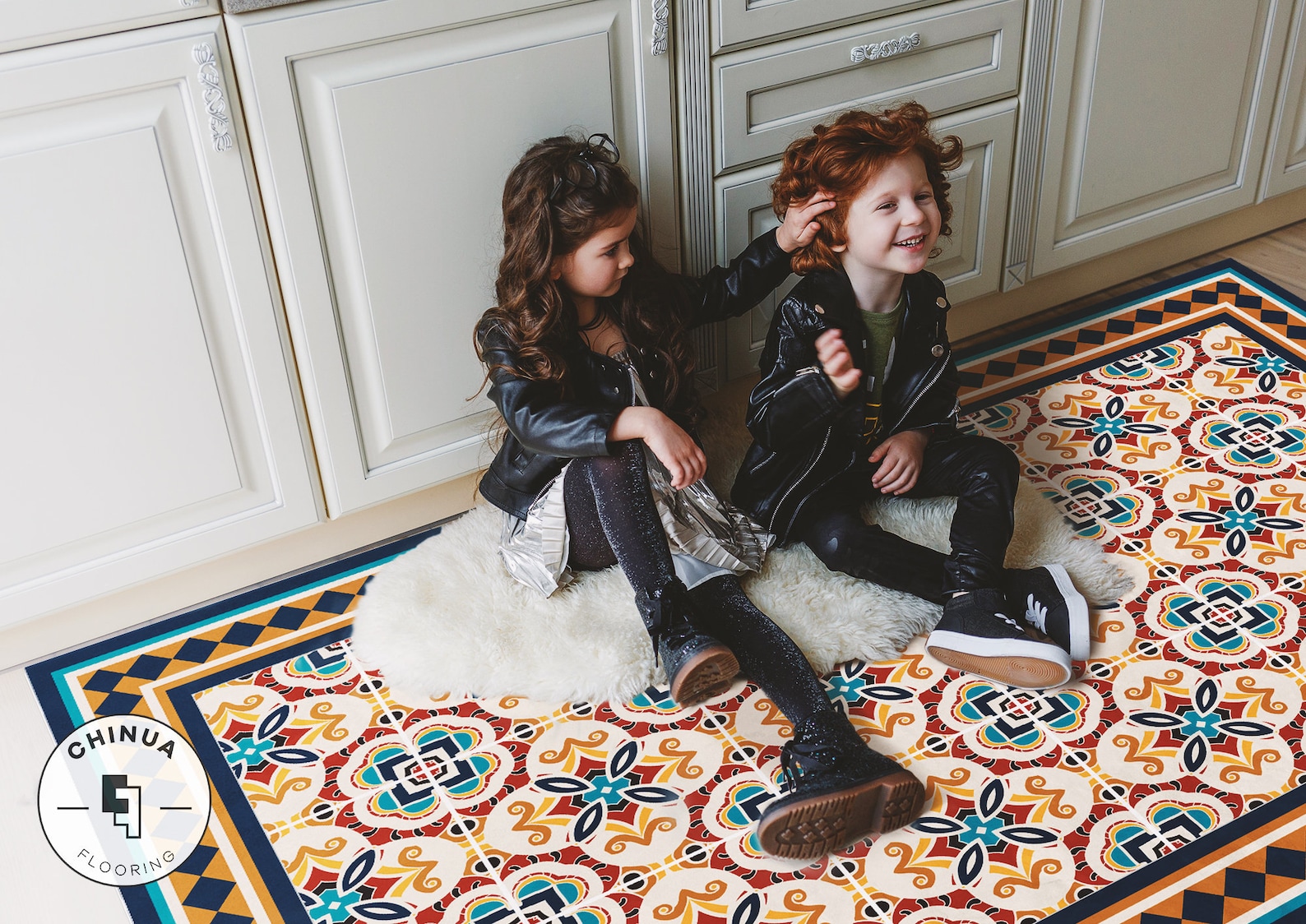 Supernova Red Vinyl PVC Mat Linoleum Rug Modern Home Decor - Etsy