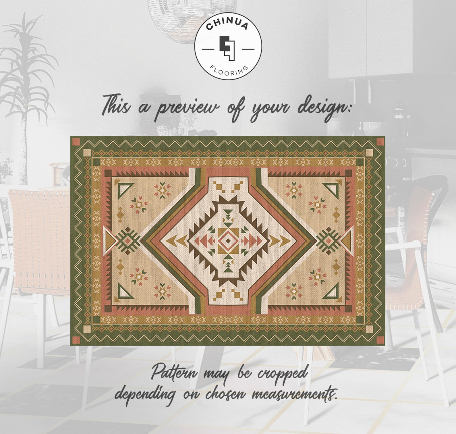 Spanish Holiday Vinyl PVC Mat Vinyl Carpet Boho Floor Decor | Etsy