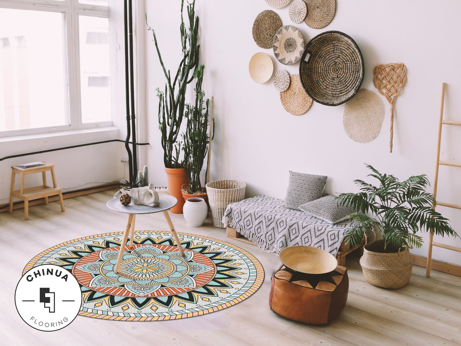 Binding Flower #5M Vinyl Floor Mat, Vinyl Rug, Vinyl Mat, Oriental ...
