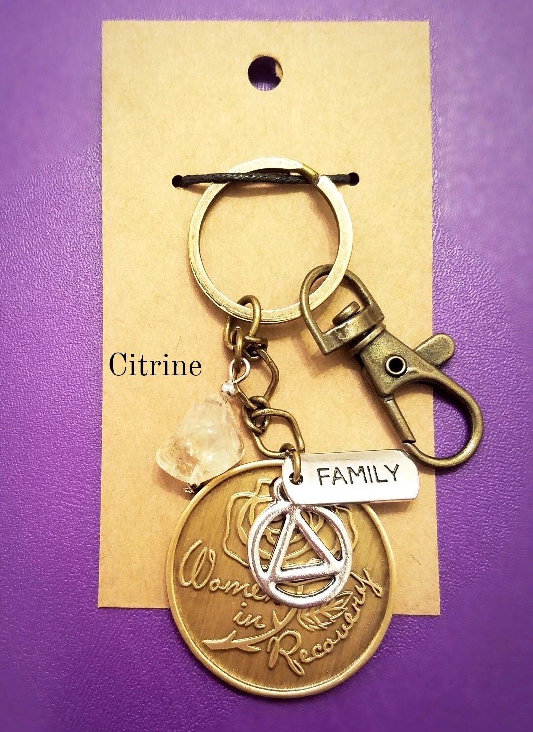 Women in Recovery Coin Keychain With AA & Family Charm and - Etsy