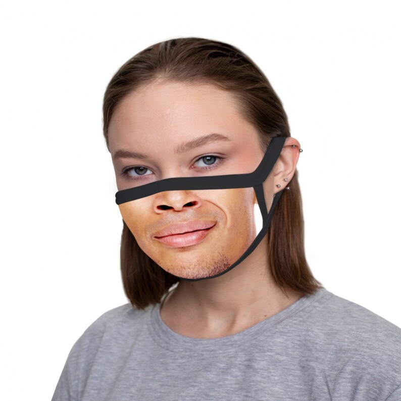 Smiling Man Face Mask Cool Print Mask Reusable Washable | Etsy