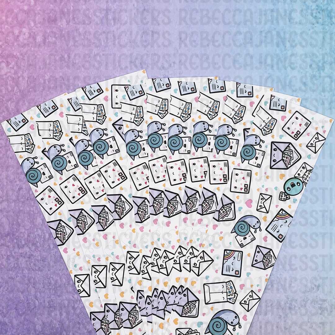 Cute Snail Mail Envelope Sticker Strips - Etsy