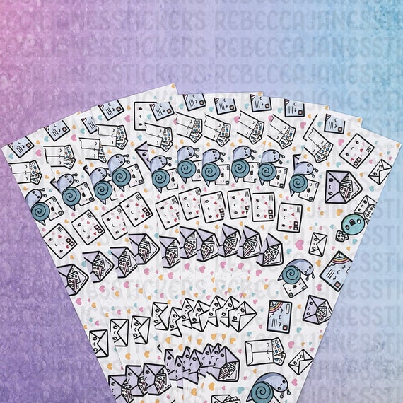 Cute Snail Mail Envelope Sticker Strips - Etsy