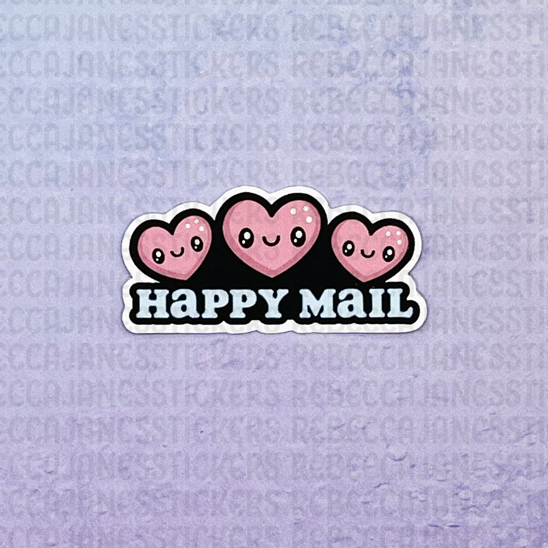 Cute Pink Hearts Happy Mail Sticker Flakes - Etsy