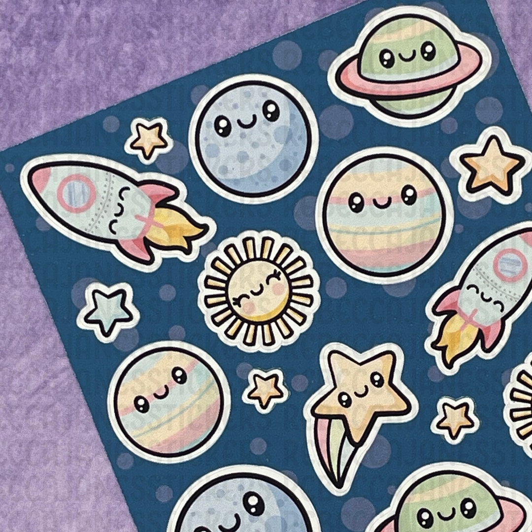 Cute Space Sticker Sheet - Etsy