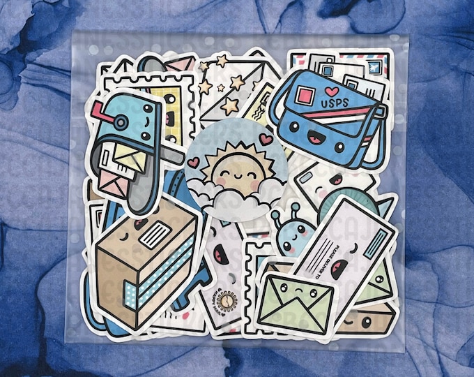 15 Mini Snail Mail Stickers | Mail Sticker Kiss Cut Sheet ...