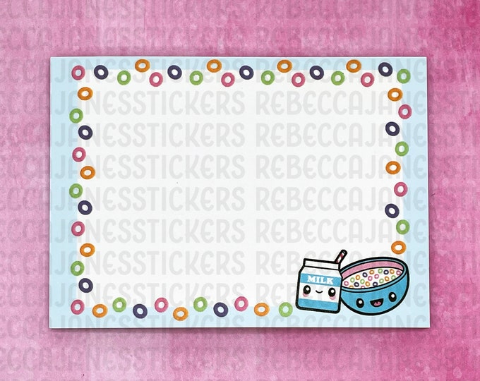 Cute Cereal and Milk Sticky Notes - Etsy