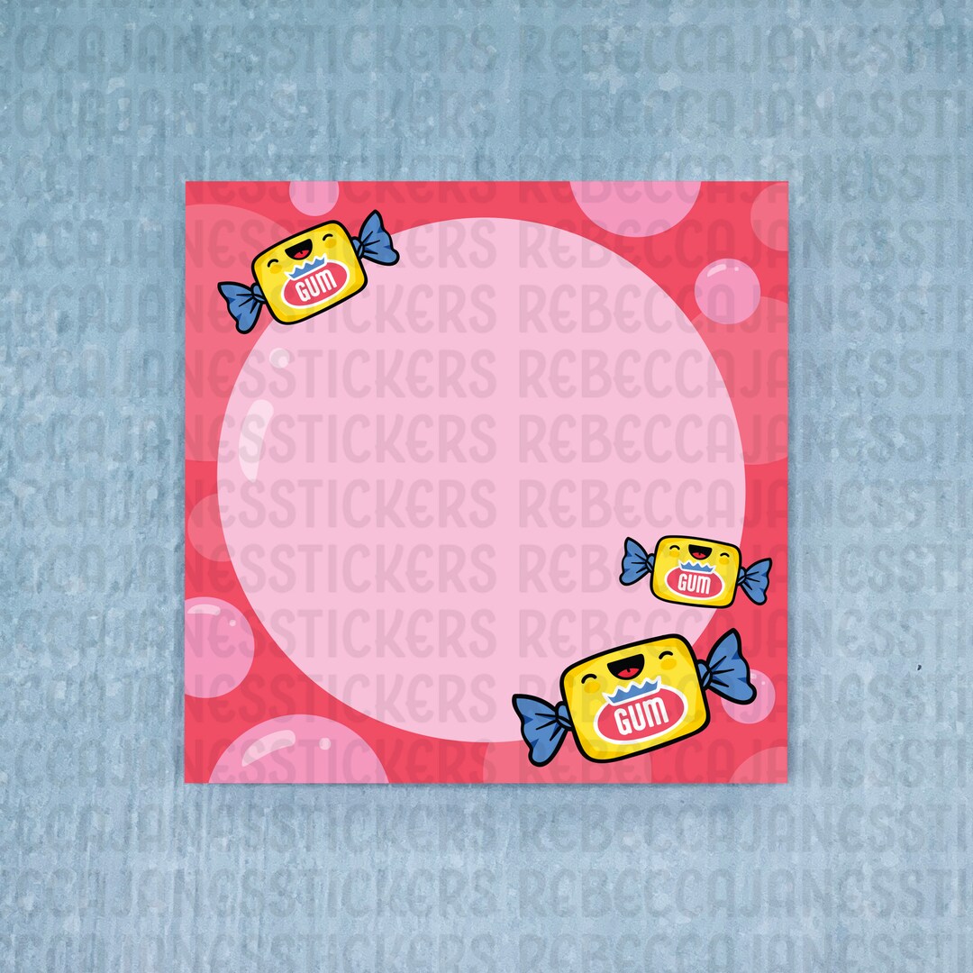 Cute Bubble Gum Sticky Notes Etsy