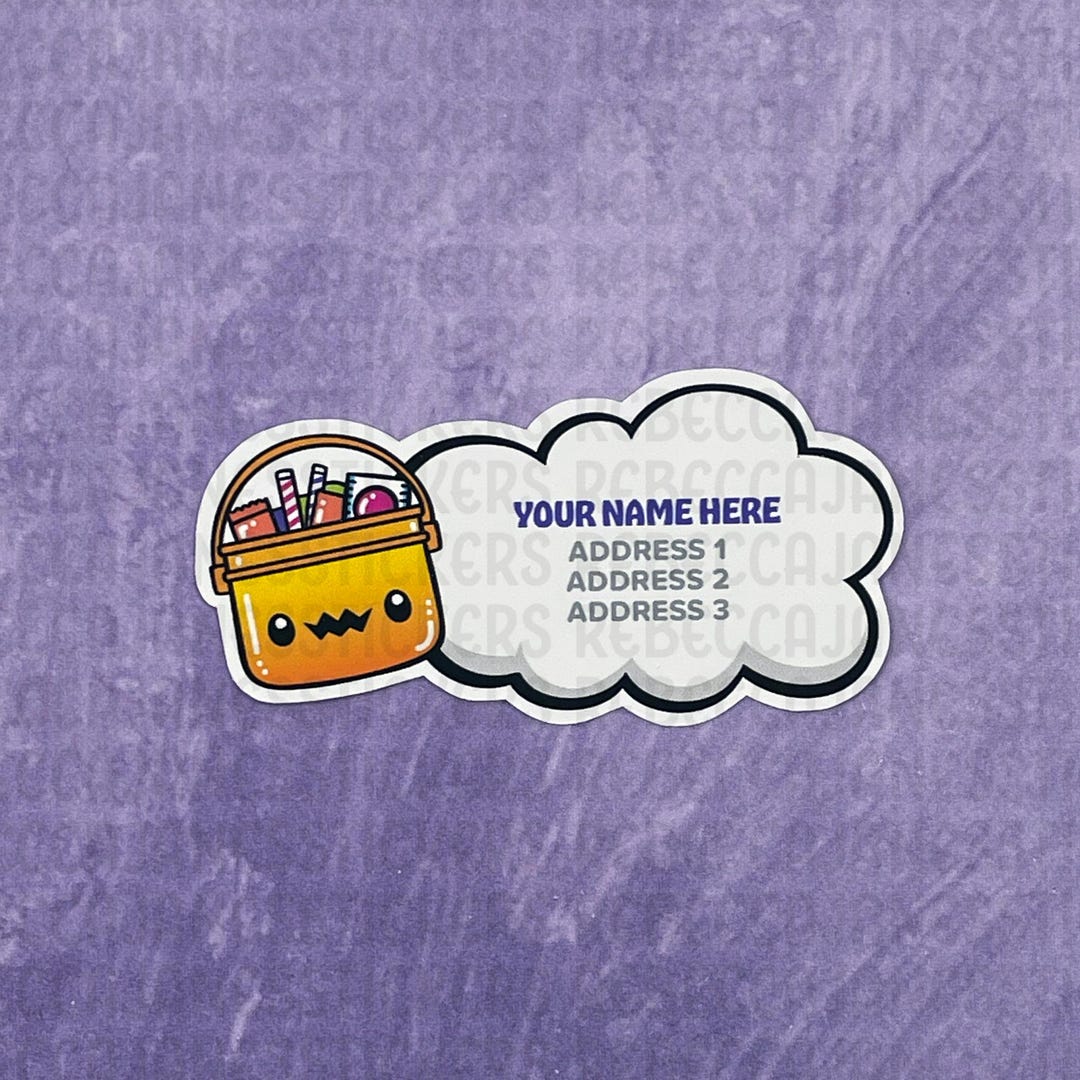 Cute Halloween Candy Bucket Return Address Label Sticker Flakes - Etsy