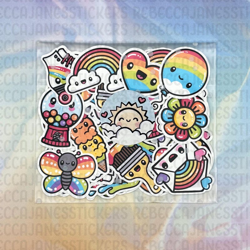 Rainbow Stickers - Etsy