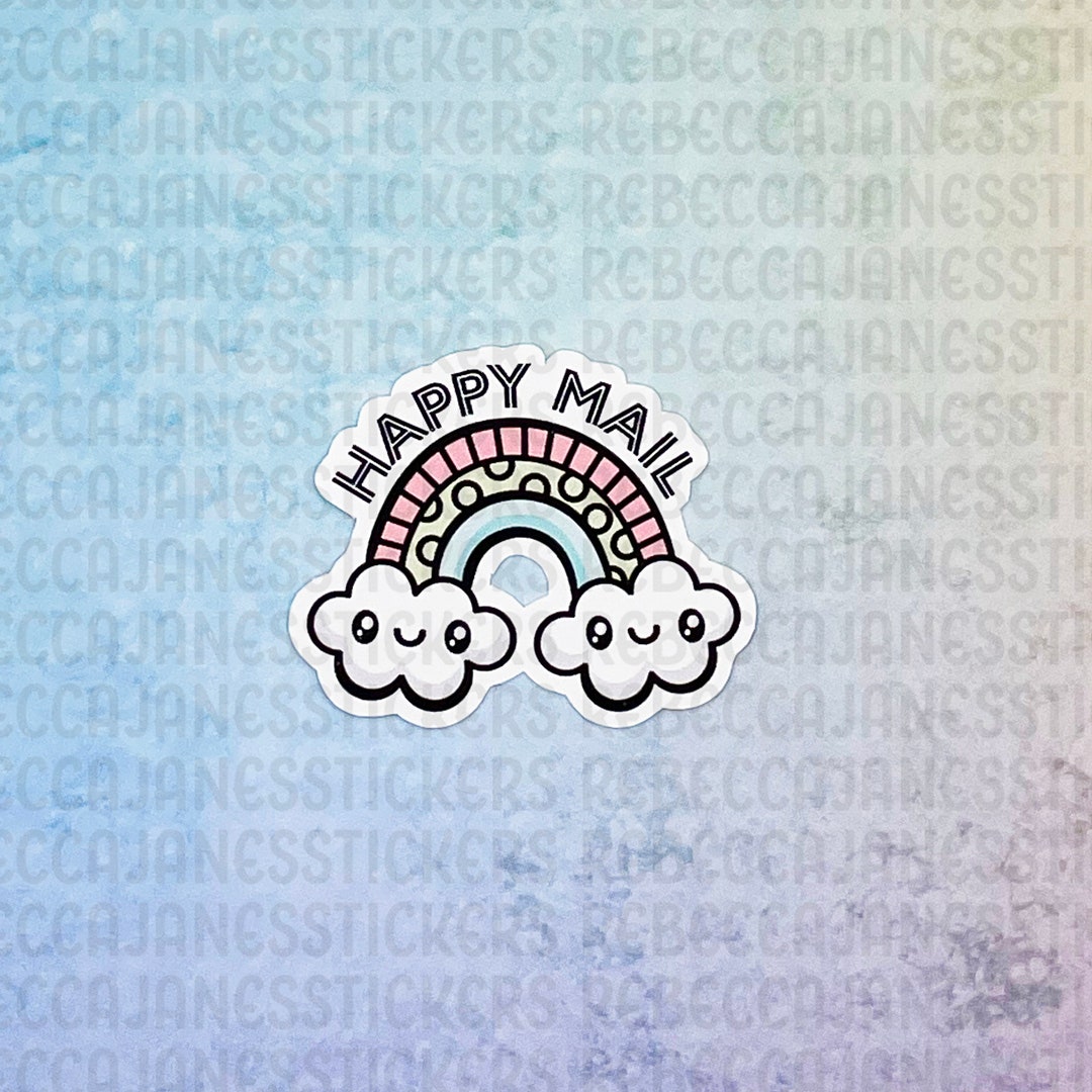 Cute Rainbow and Clouds Happy Mail Sticker Flakes - Etsy