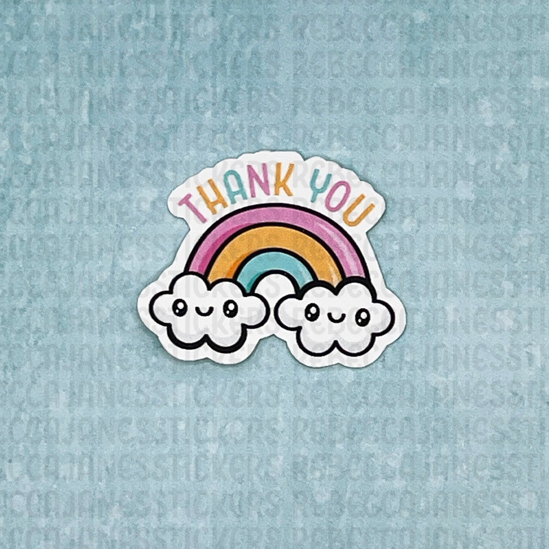 Cute Rainbow Thank You Sticker Flakes - Etsy