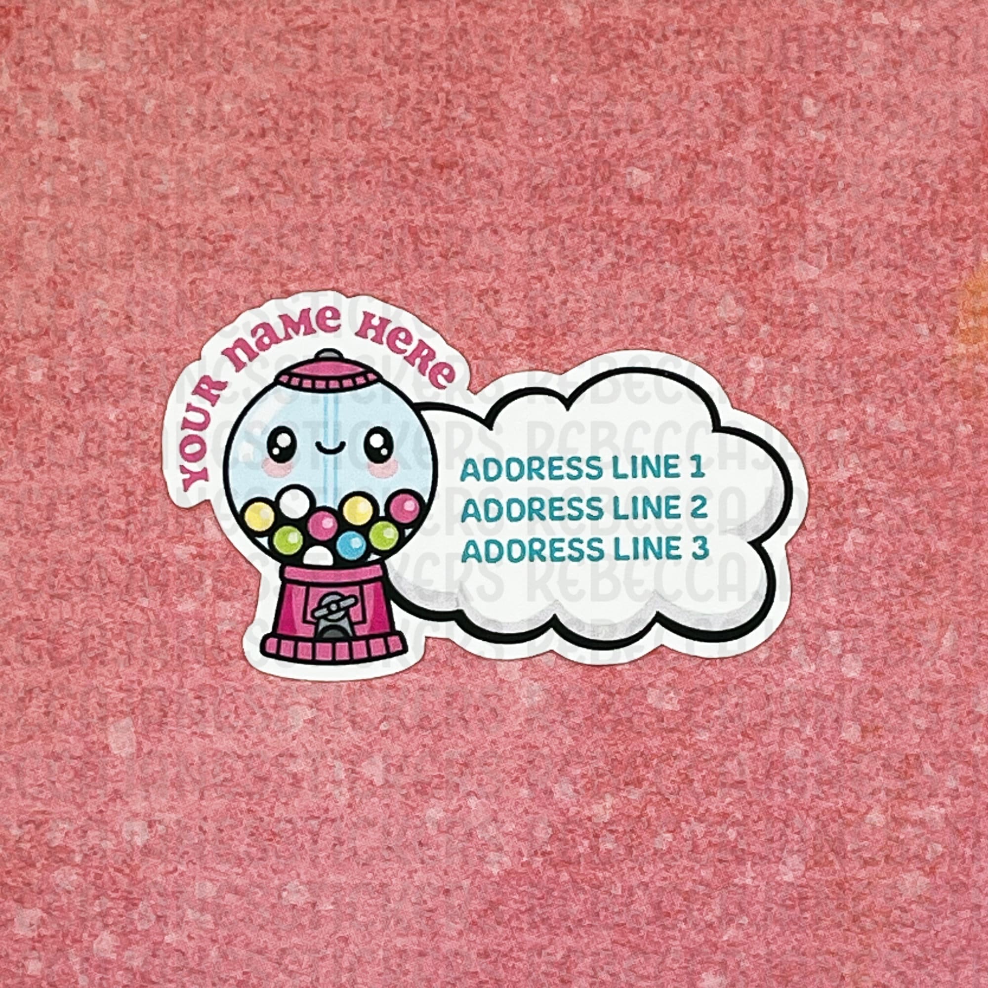 Cute Gumball Machine Return Address Label Sticker Flakes - Etsy