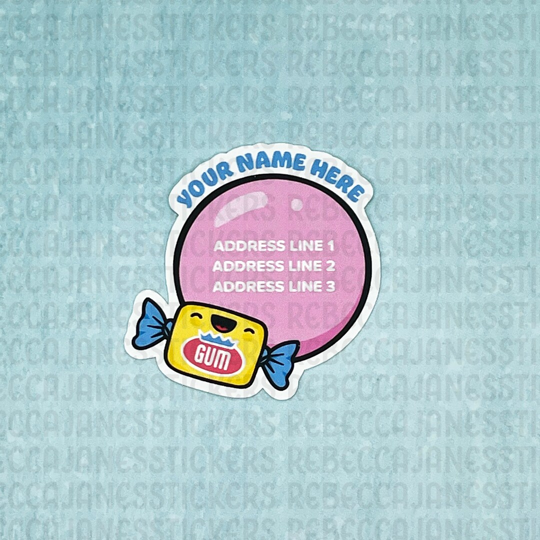 Cute Gum Return Address Label Sticker Flakes - Etsy