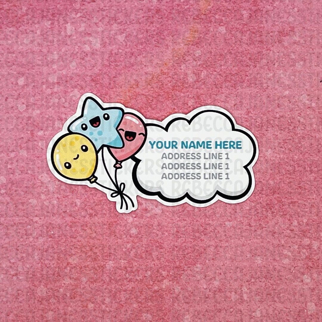Cute Balloons Return Address Label Sticker Flakes - Etsy