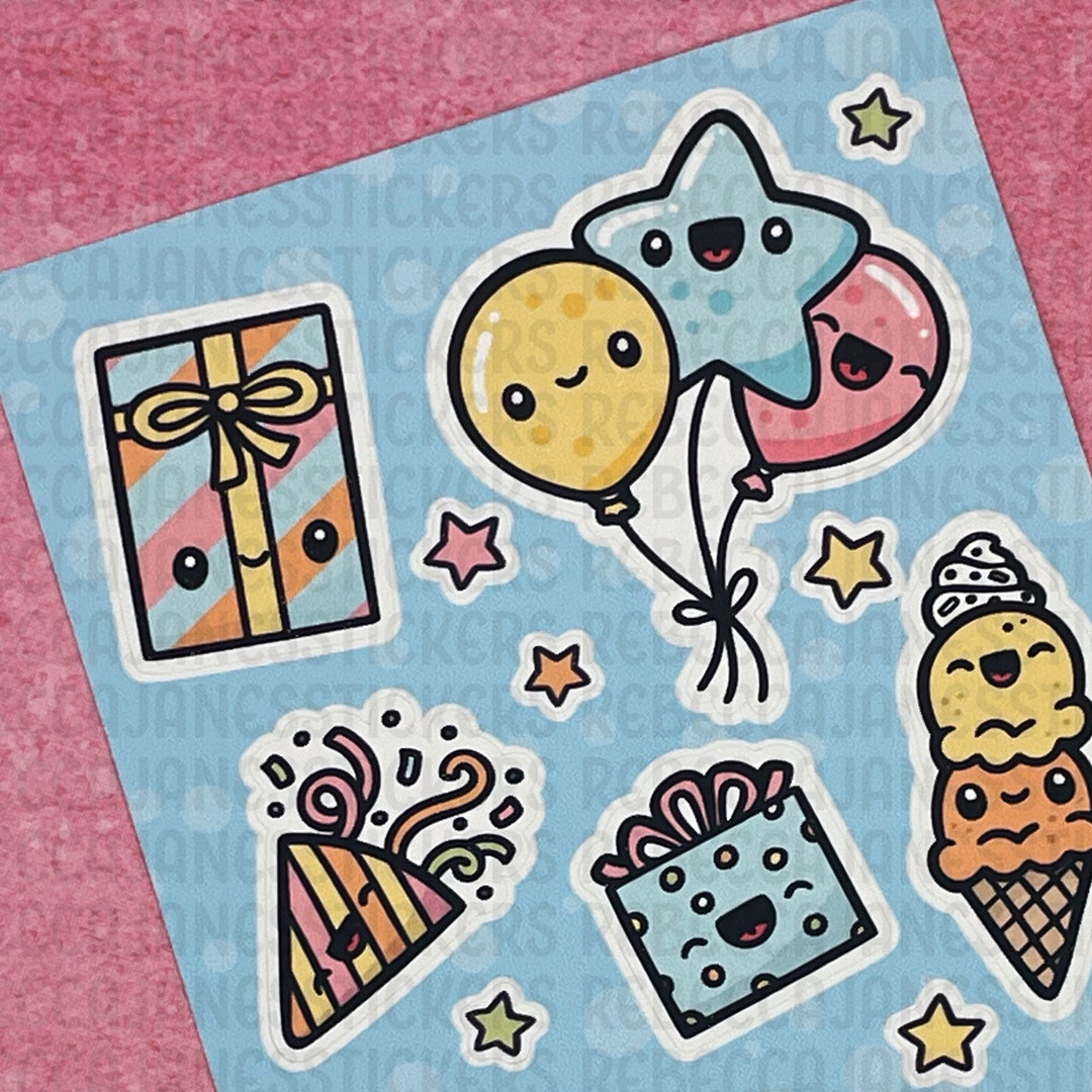 Cute Birthday Sticker Sheet - Etsy