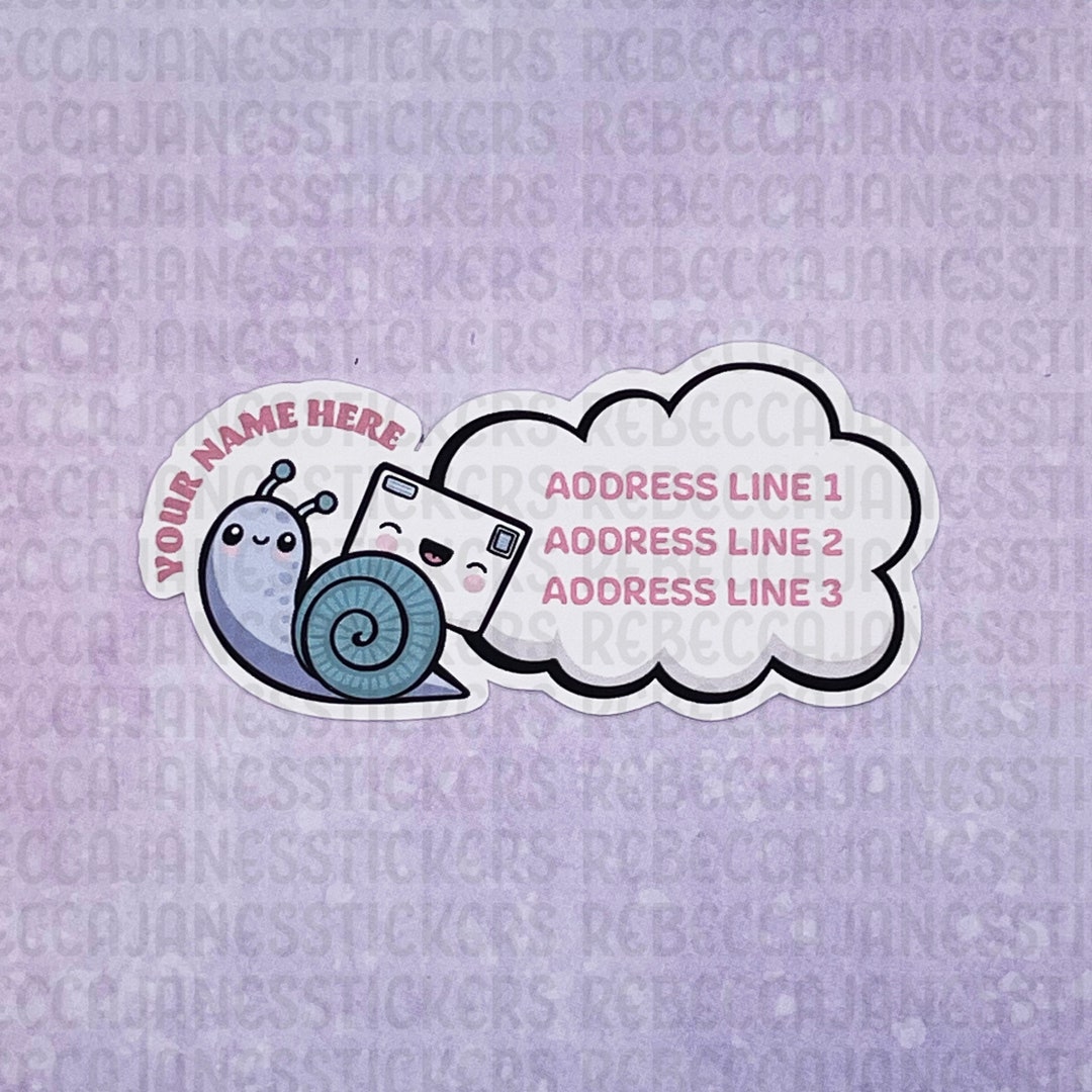 Cute Snail Return Address Label Sticker Flakes - Etsy