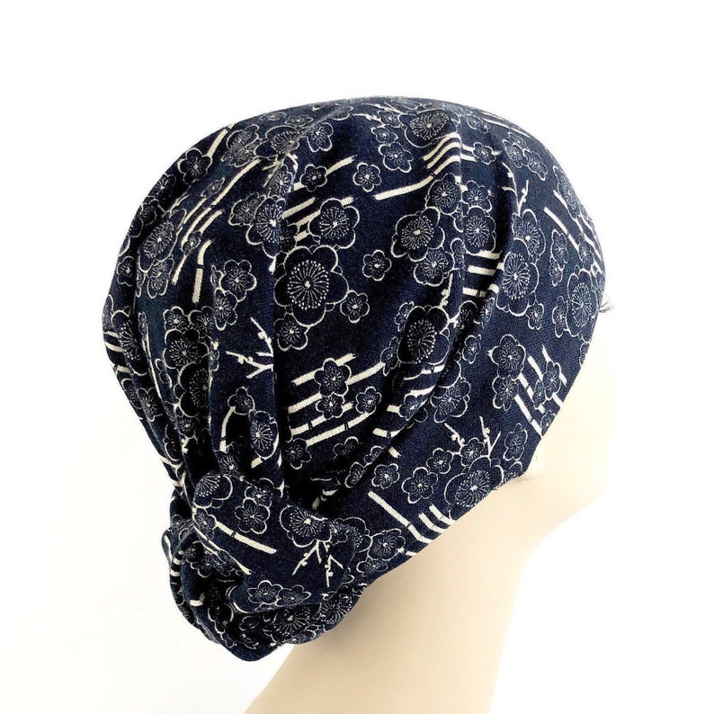Indigo Sakura Flowers Women's Scrub Cap . Japanese Fabric - Etsy