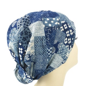 Seigaiha Wave Woven Japanese Print Scrub Caps for Women Indigo Surgical ...