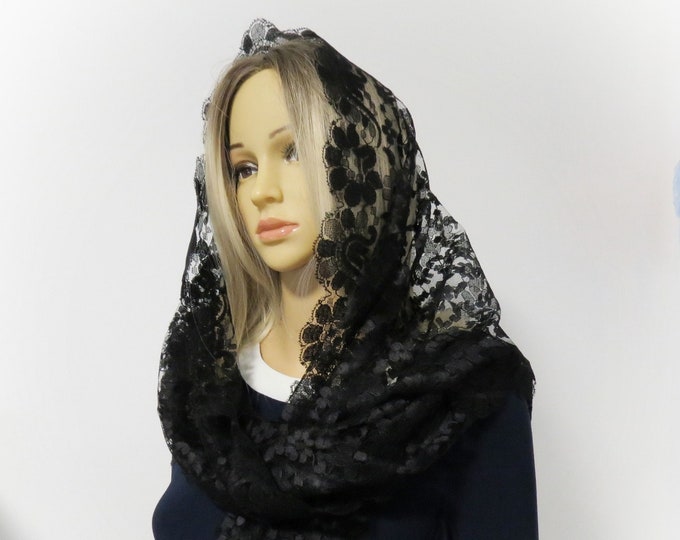Vintage French Lace Spanish Mantilla Catholic Mass Veil Praying Veil ...