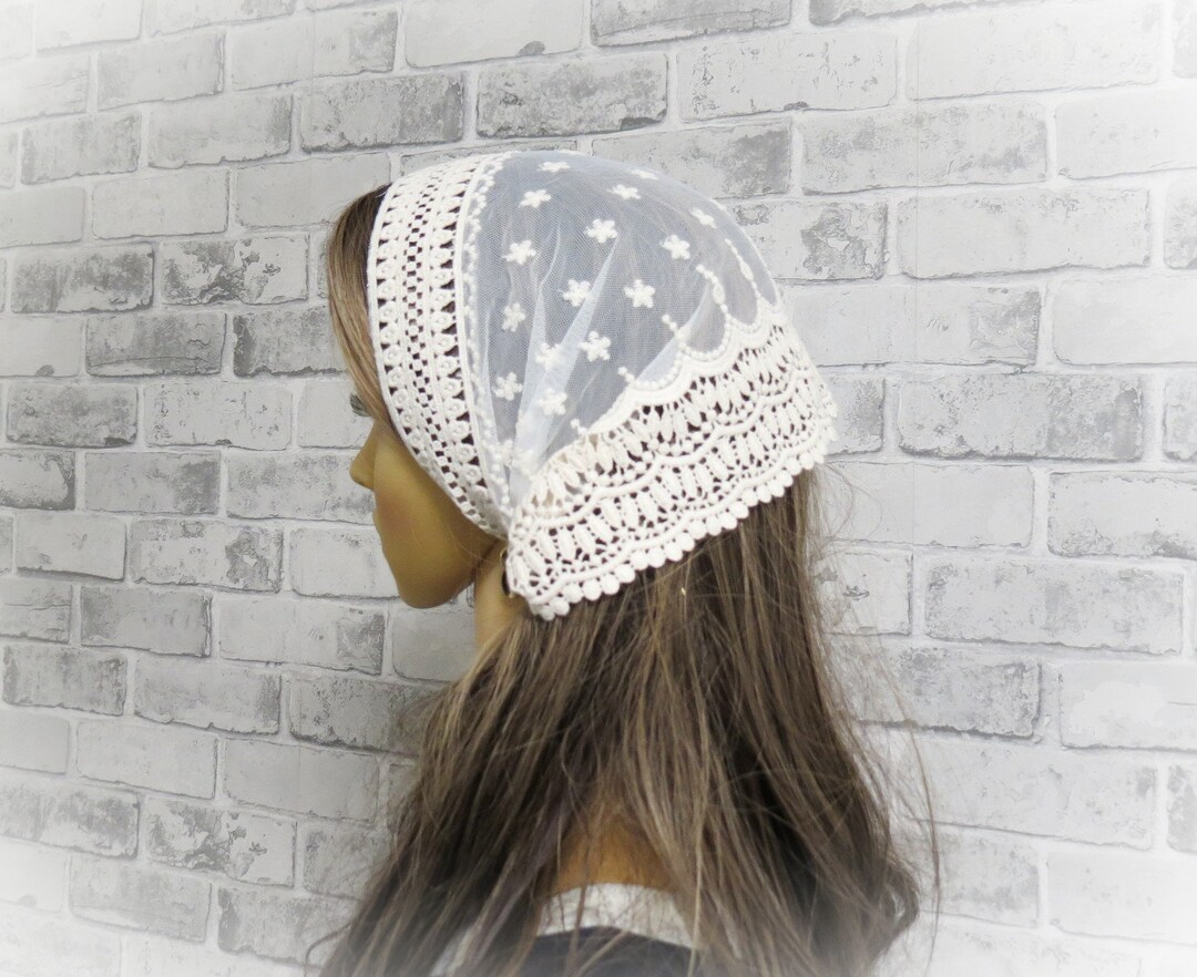 CHAPEL HEAD WRAP, Lace Chapel Veil, Catholic Mass Veil, Traditional ...