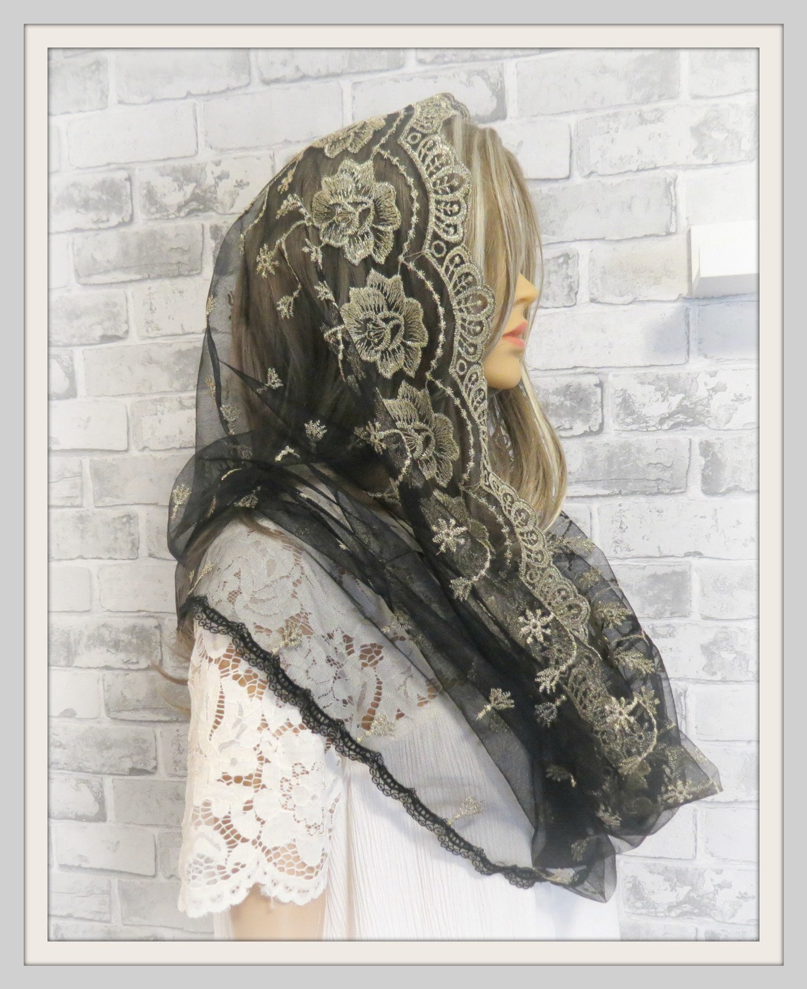 CHAPEL MANTILLA Beautiful Traditional Vintage Inspired French Lace ...