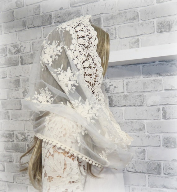 CHAPEL MANTILLA Beautiful Traditional Vintage Inspired Lace - Etsy
